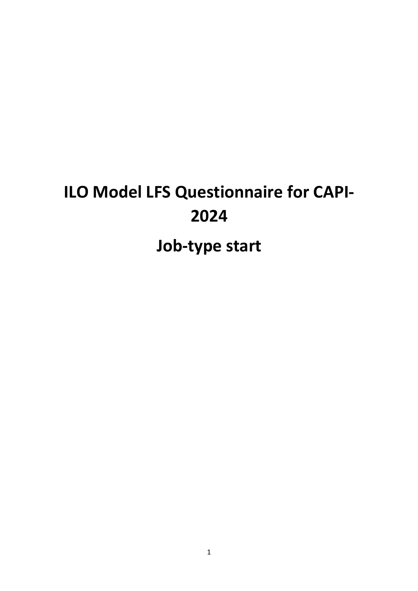 ILO Model LFS Questionnaire for CAPI- 2024 Job-type start