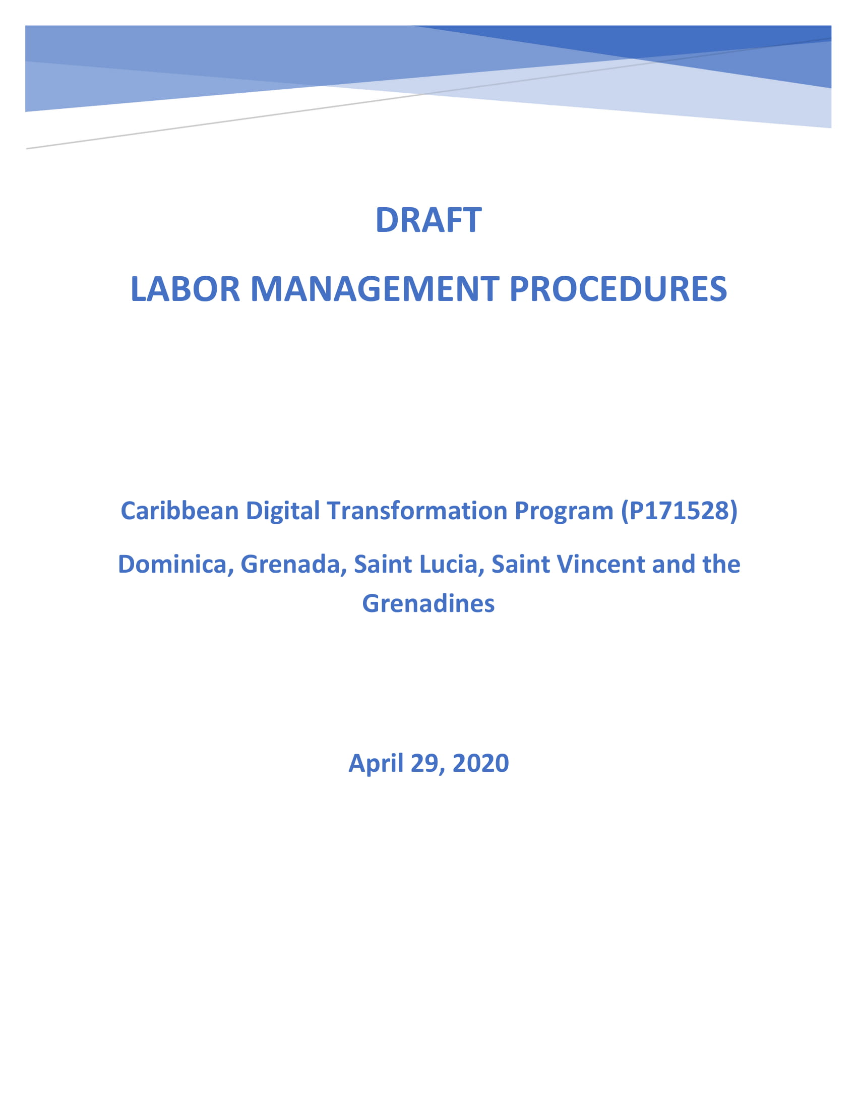 Labor Management Procedures Caribbean Digital Transformation Project ...