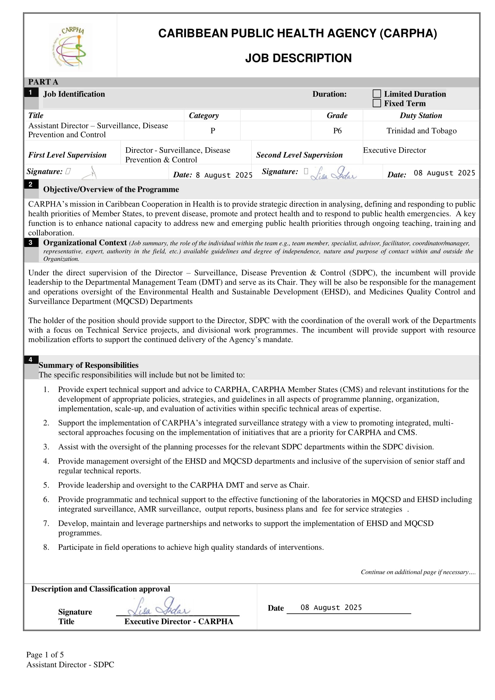 CARPHA: Assistant Director - Surveillance, Disease Prevention and ...